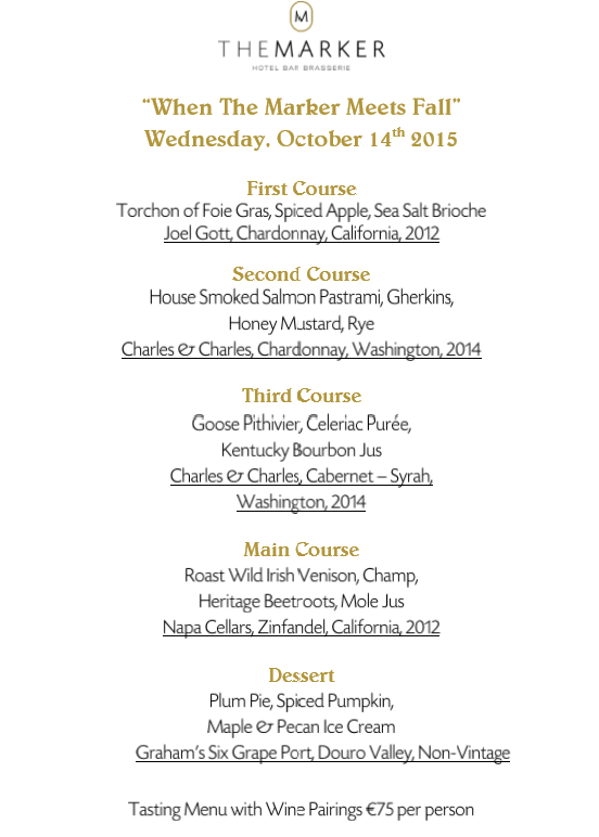 The Marker Hotel | Fall Wine Dinner | TheTaste.ie